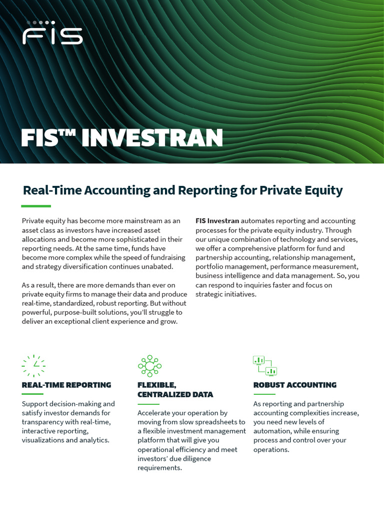 FIS Investran Product Sheet | PDF | Private Equity | Investment Management