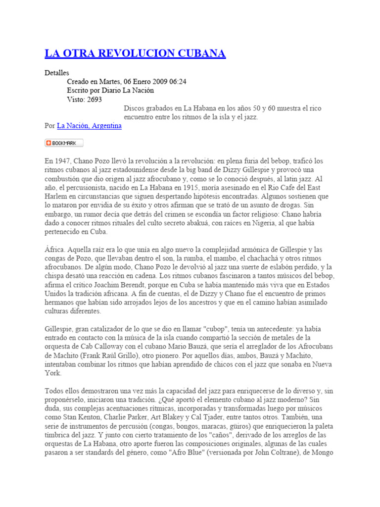 La Otra Revolucion Cubana | PDF | Jazz | Las artes escénicas La Otra Revolucion Cubana | PDF | Jazz | Las artes escénicas