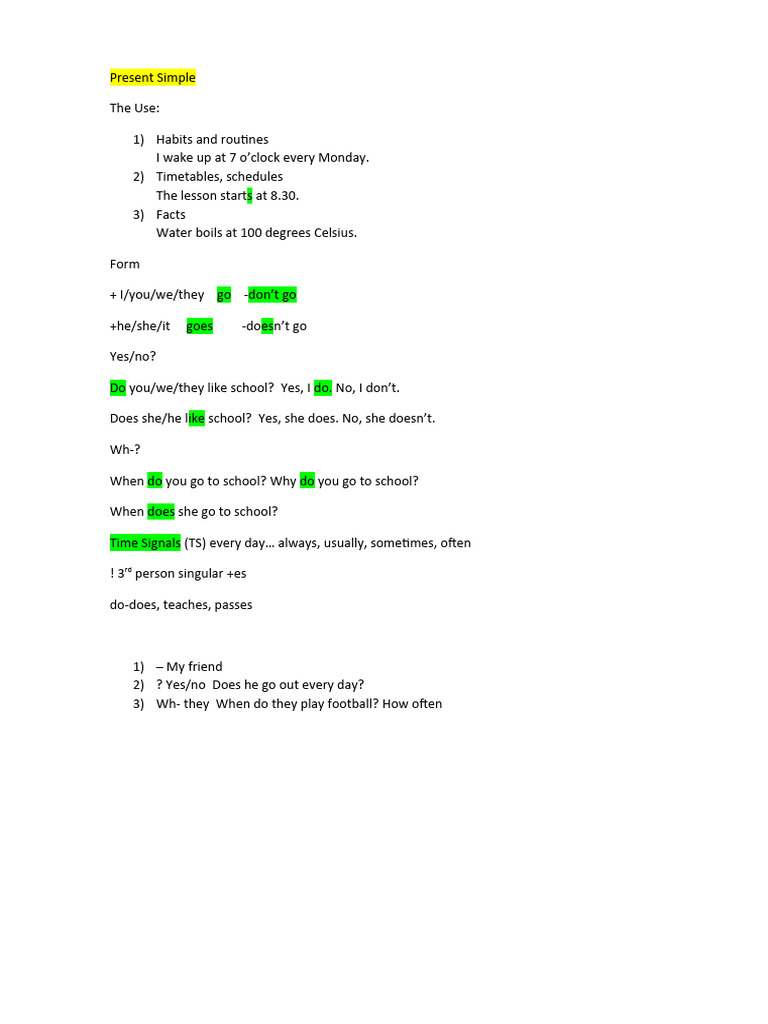 Present Simple Pdf