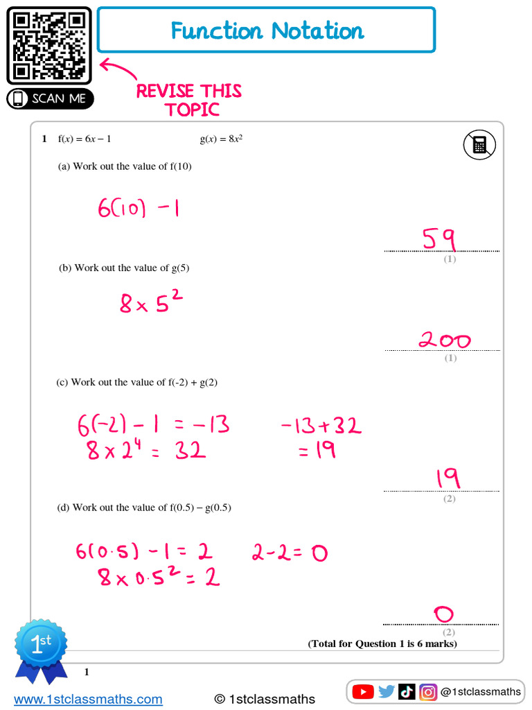 Function Notation Edexcel Solutions Pdf