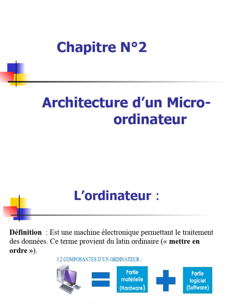 Chapitre 01 Informatique LFSJG11 2023 2024 | PDF | Mémoire (informatique) | Entrée/Sortie