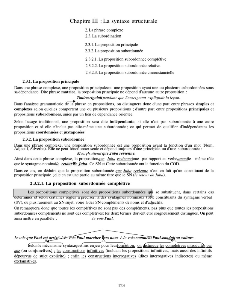 Types de propositions subordonnées | PDF | Clause | Sujet (Grammaire)