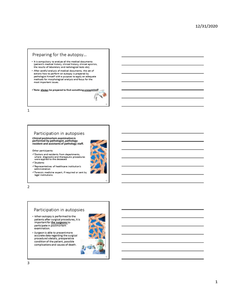 Pathology Postmortem Examination Part 2 | PDF | Pathology | Autopsy