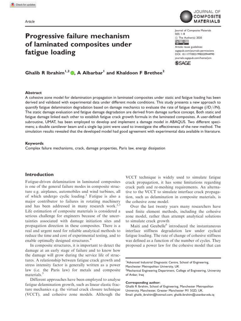 Progressive Failure Mechanism of Laminat | PDF | Fatigue (Material ...