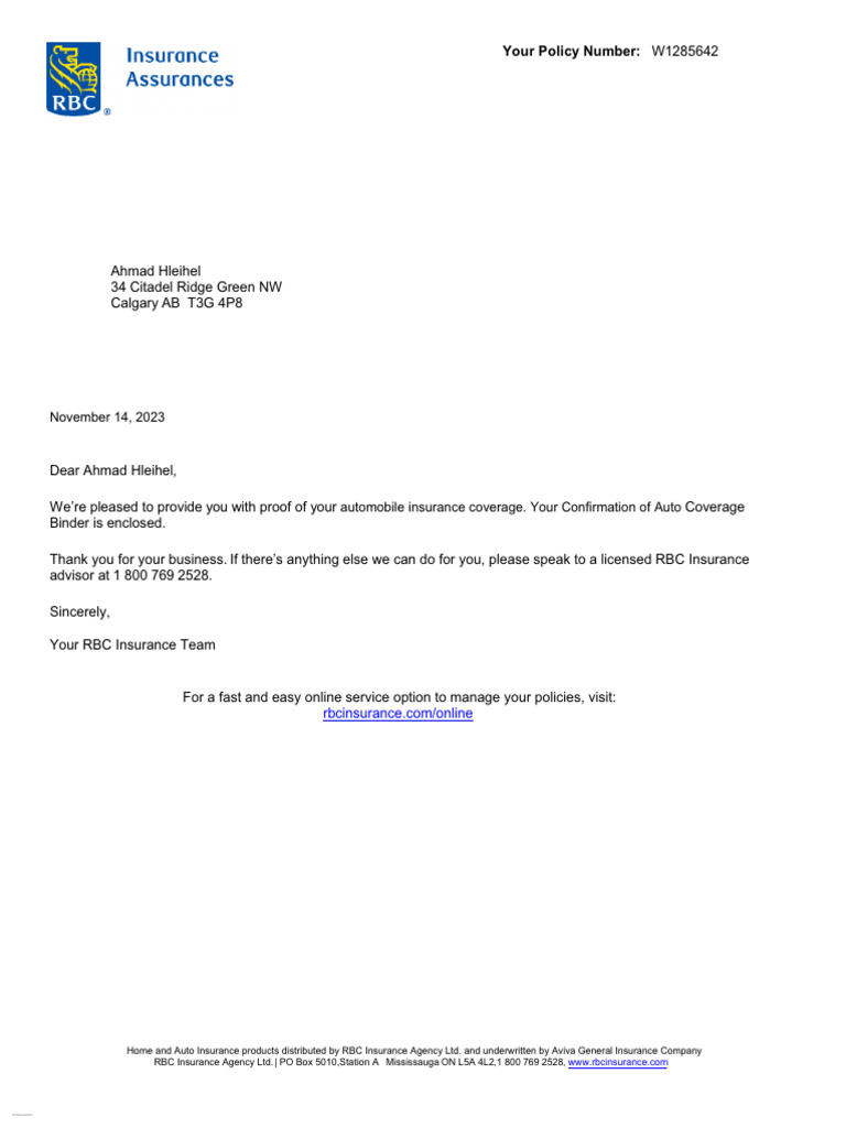 Auto Insurance Coverage Confirmation | PDF | Insurance | Deductible