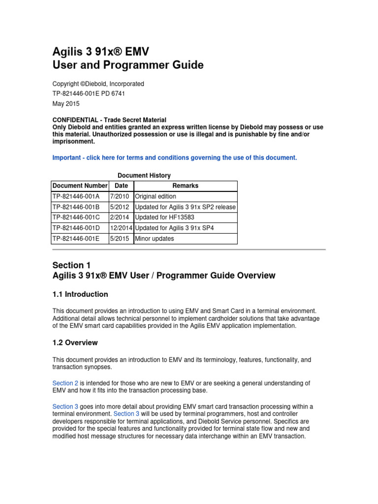 Agilis 3.0 SP4 EMV Manual 2015 | PDF | Emv | Smart Card