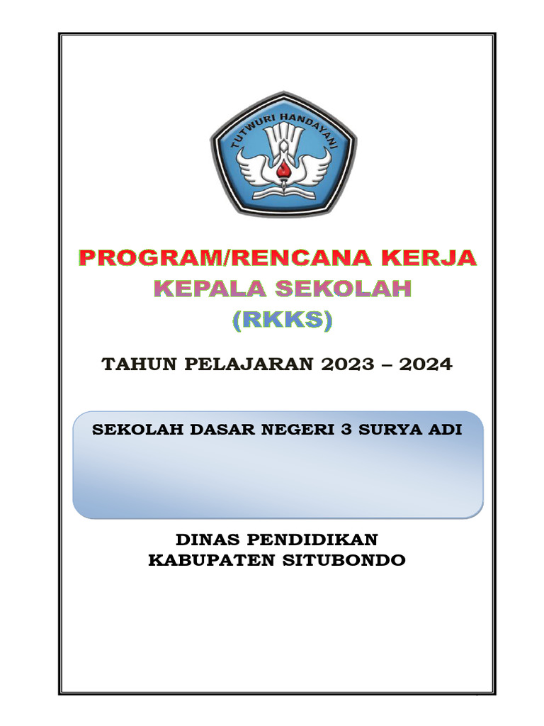 RKS (Rencana Kerja Kepala Sekolah) SD | PDF