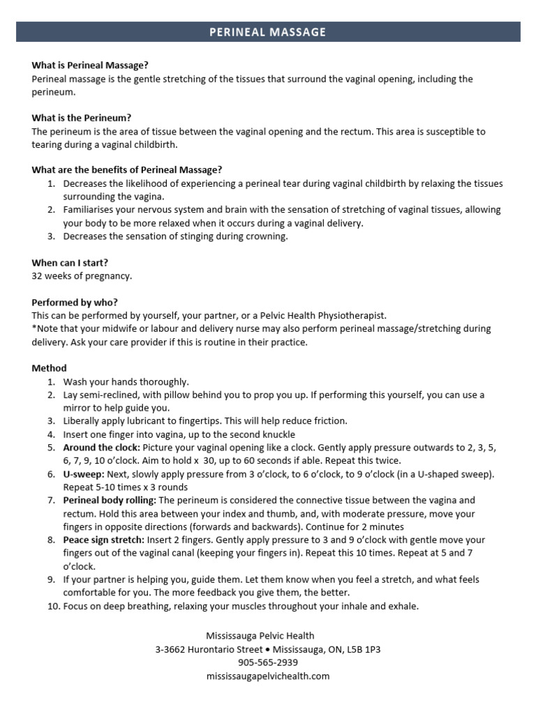 Perineal Massage | PDF | Vagina | Childbirth