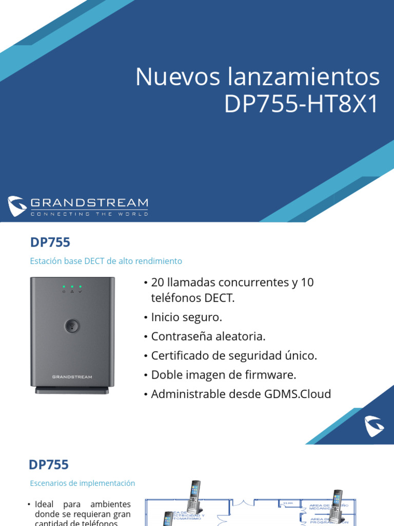 Webinar Grandstream DP755-HT84X | PDF | Red de arquitectura ...