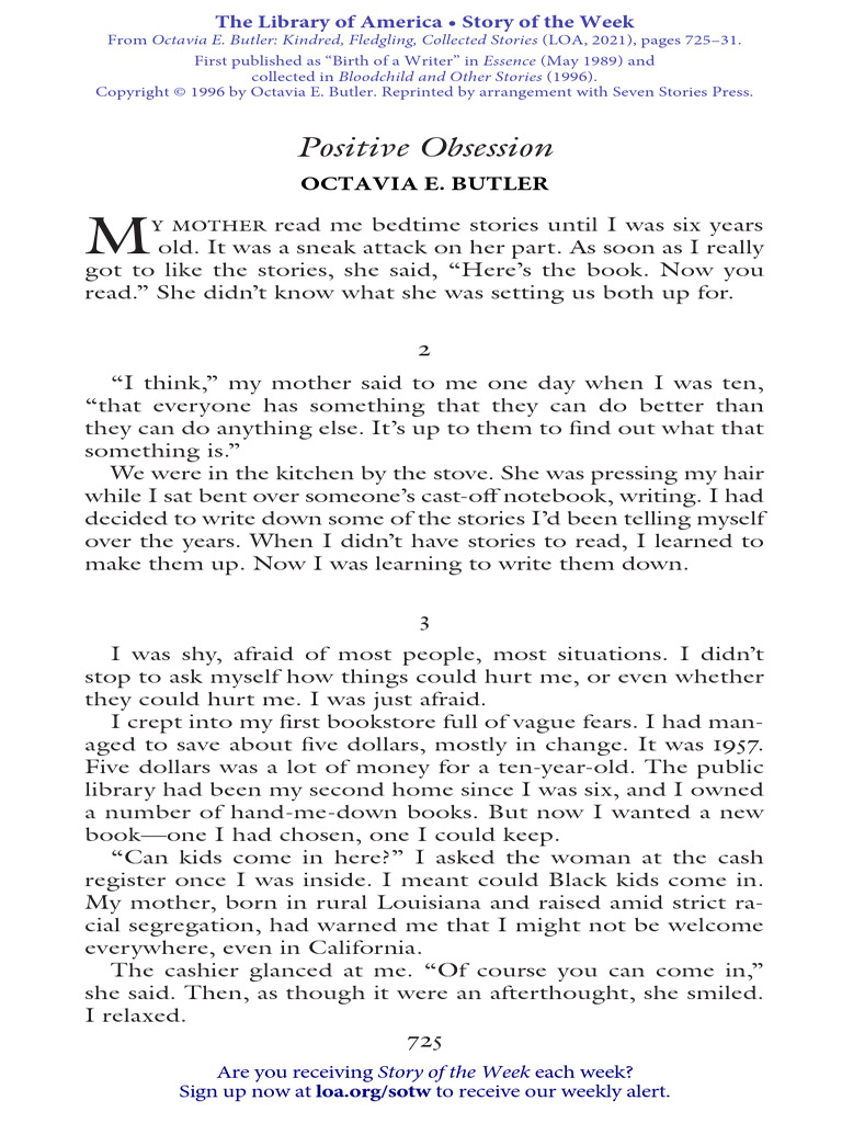 Butler Positive Obsession | PDF