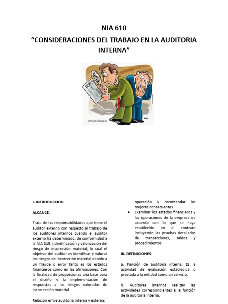 NIA 610 - Nelida Exponer | PDF | Auditoría | Contralor