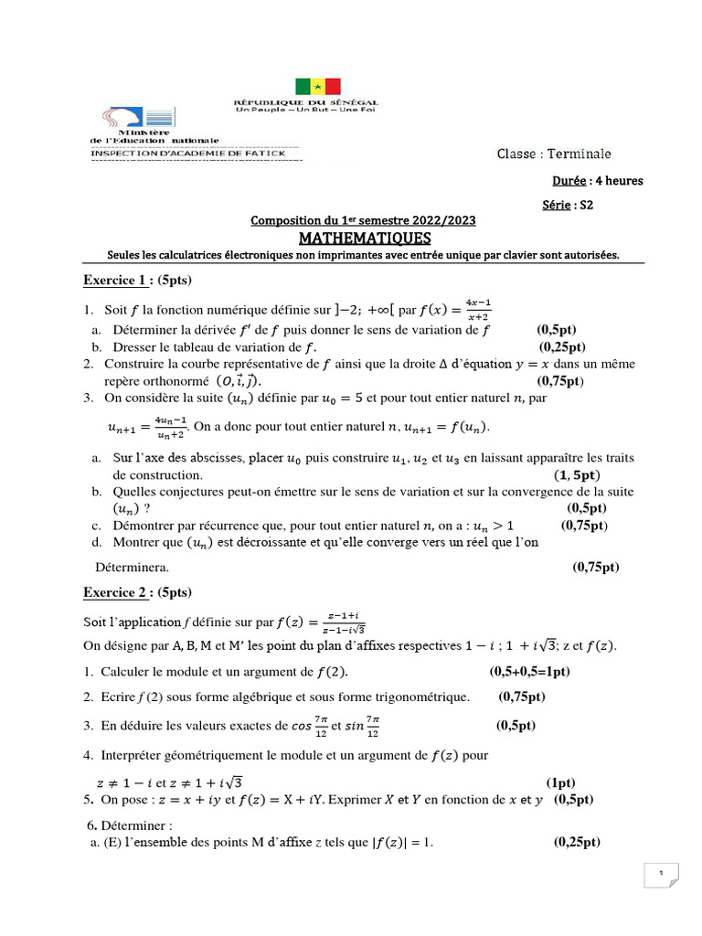 Composition TS2 - Académie - Fatick | PDF