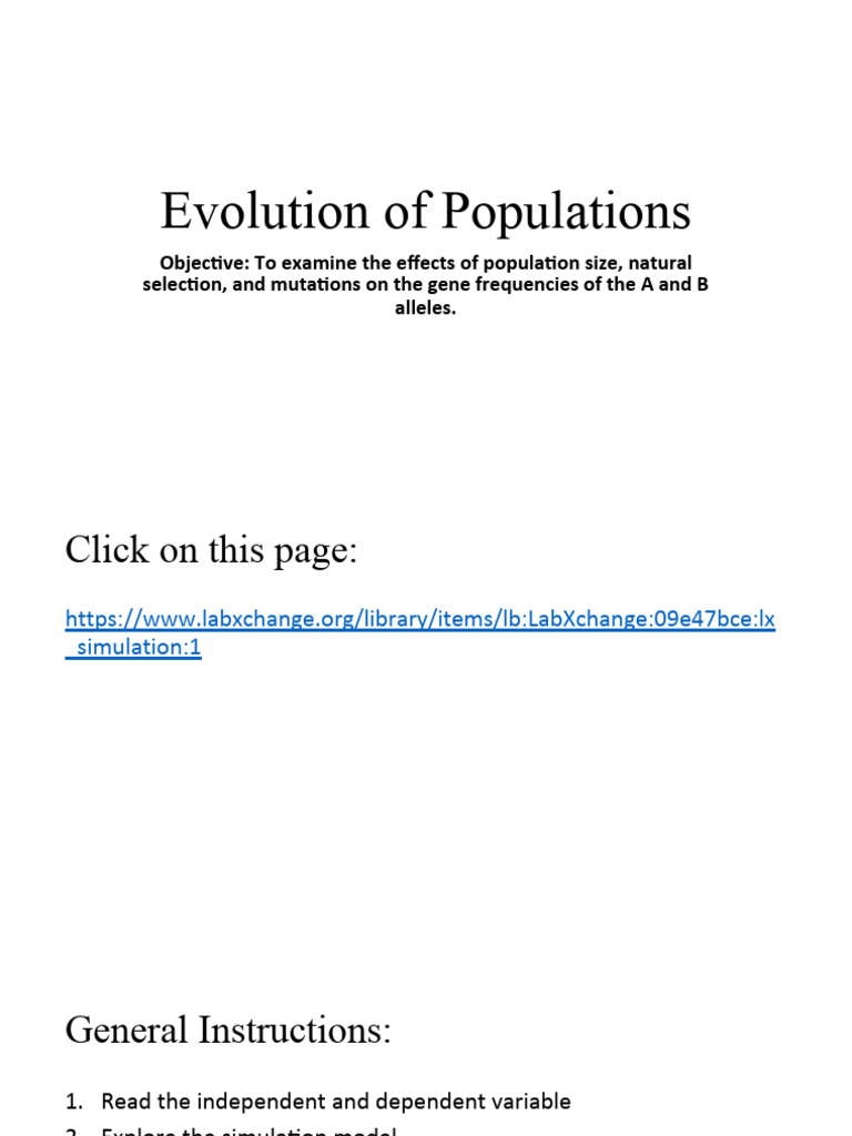 Lab Evolution-of-Population Simulation | PDF | Genotype | Natural Selection