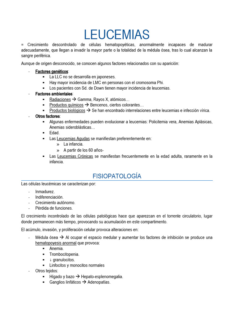 Leucemia y petequias en la piel | PDF | Leucemia | Especialidades Medicas
