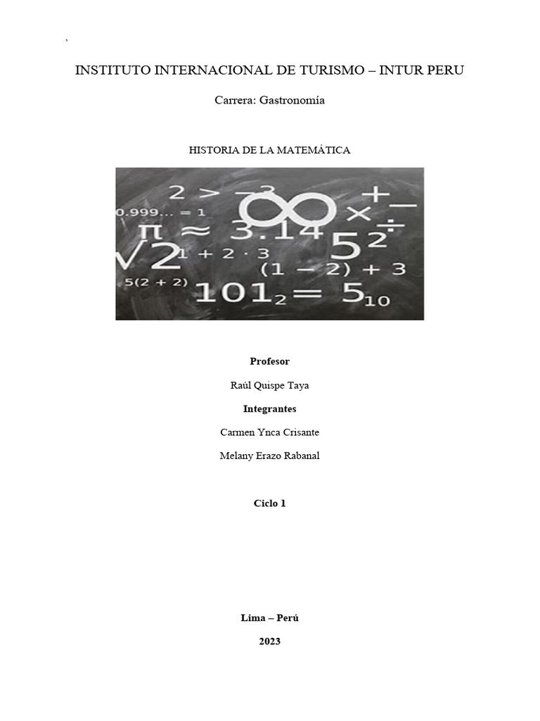 Historia de La Matemática - Informe | PDF
