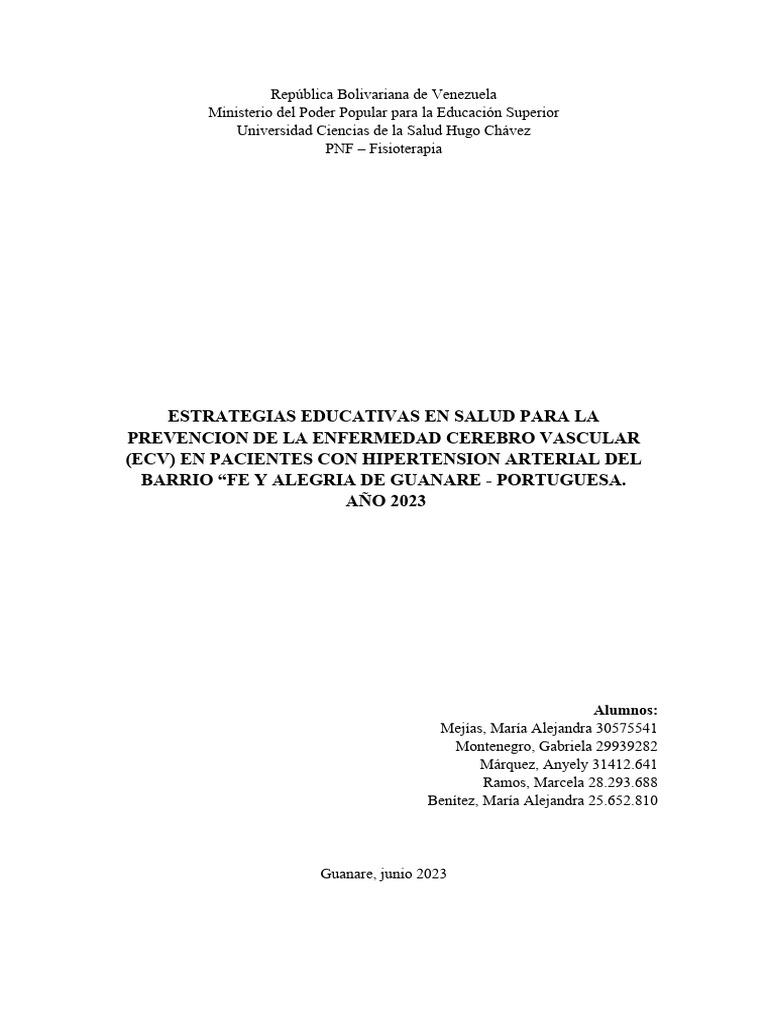 Proyecto Ucs 2 | PDF | Carrera | Hipertensión