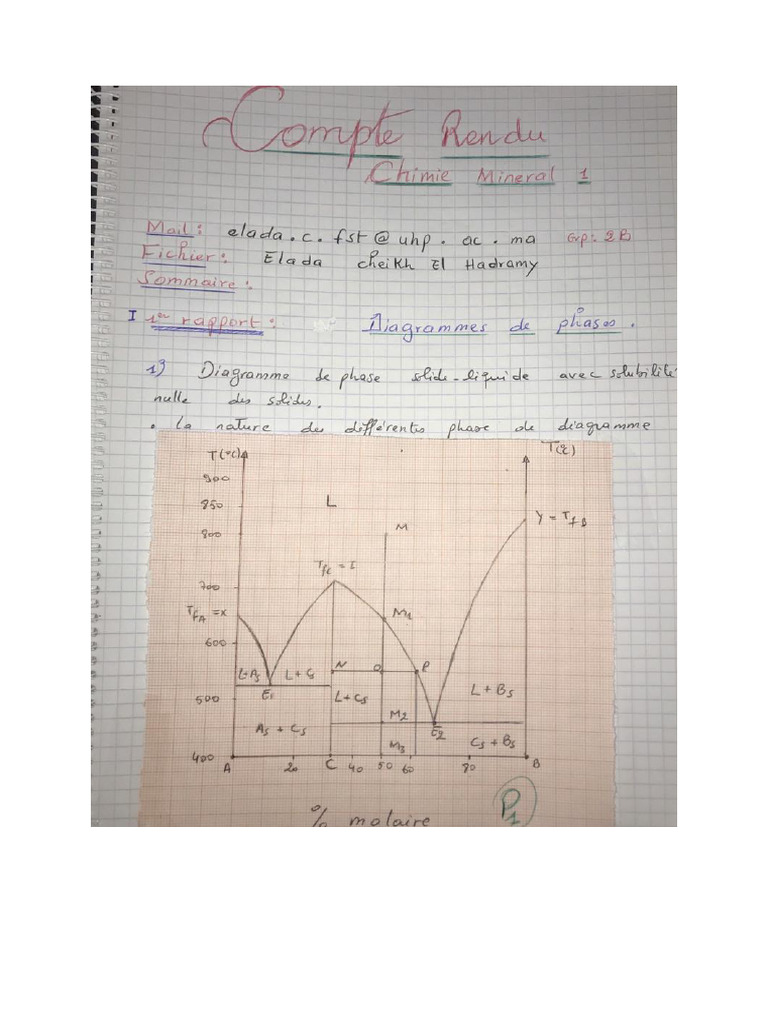 Compte Rendu de Travaux Pratiques de Chimie Minéral 1 GROUP 2B | PDF