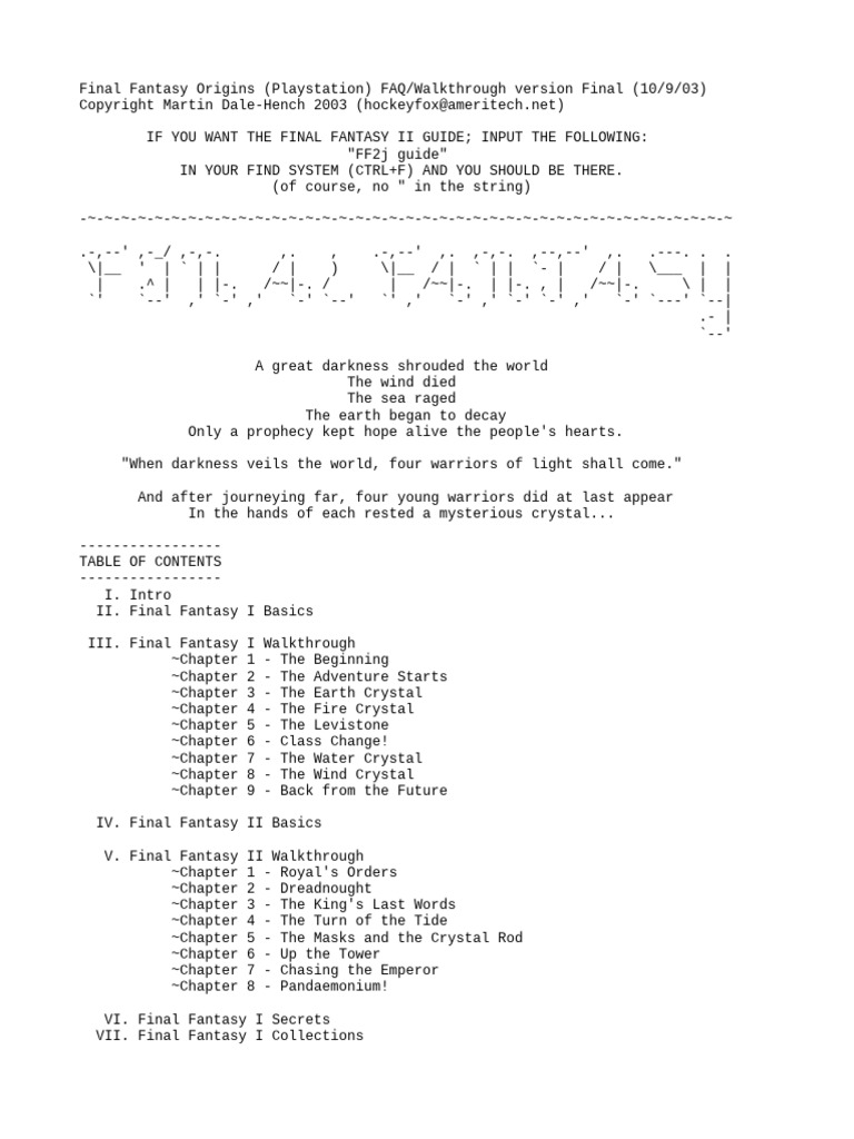 Final Fantasy Origins A | PDF