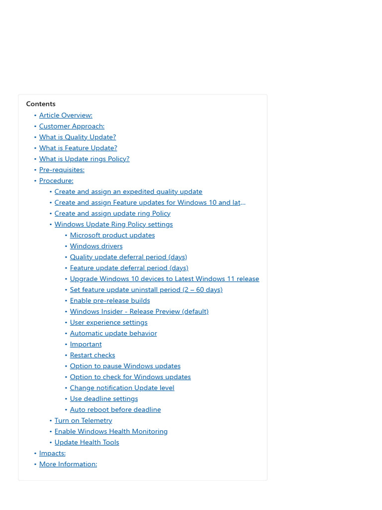 Configure Intune Windows Update Rings | PDF | Windows 10 | Microsoft ...