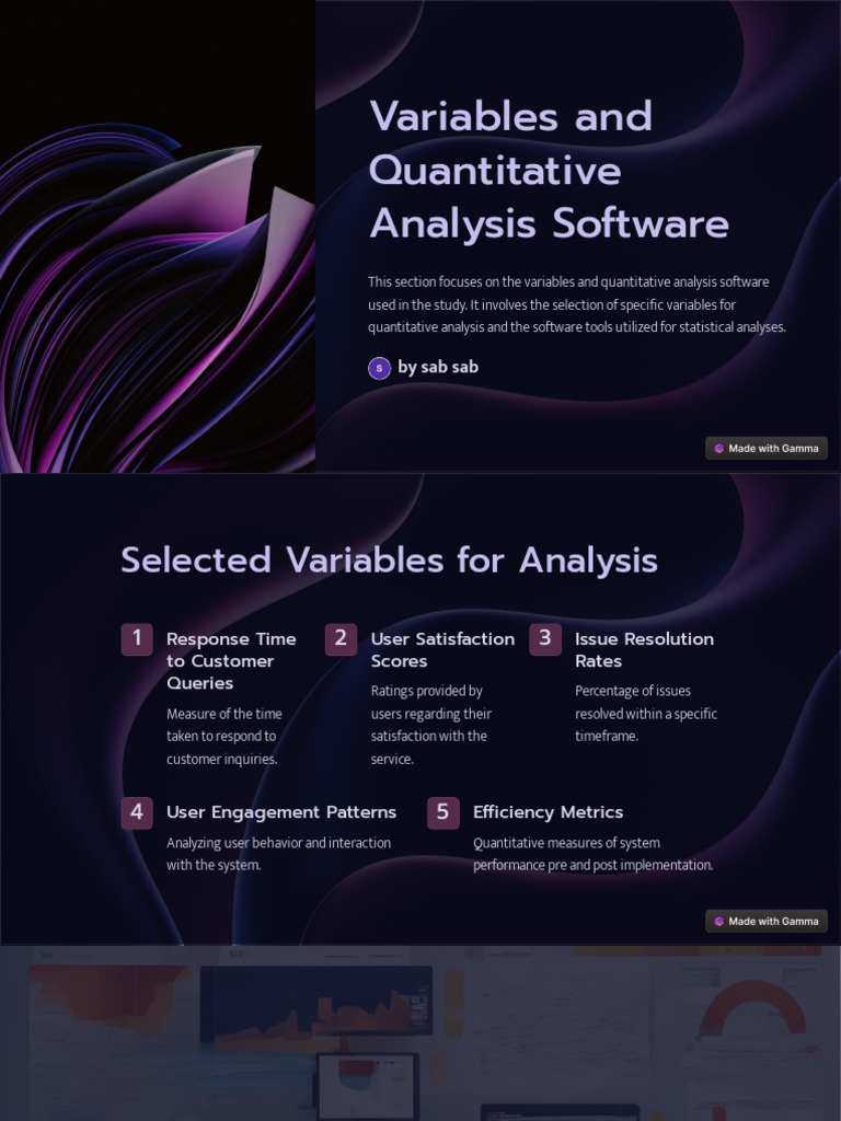 Variables and Quantitative Analysis Software | PDF