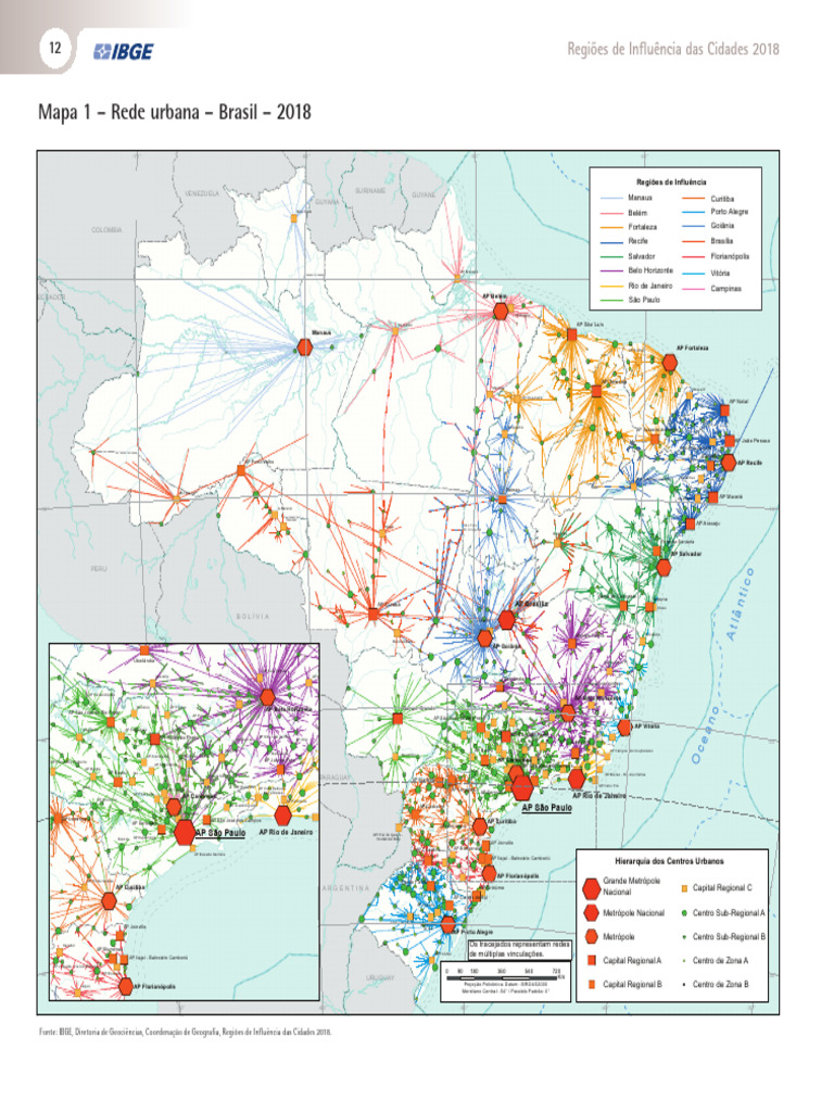 Mapa - 1 Rede - Urbana Brasil 2018 | PDF | Urbanização | Brasil