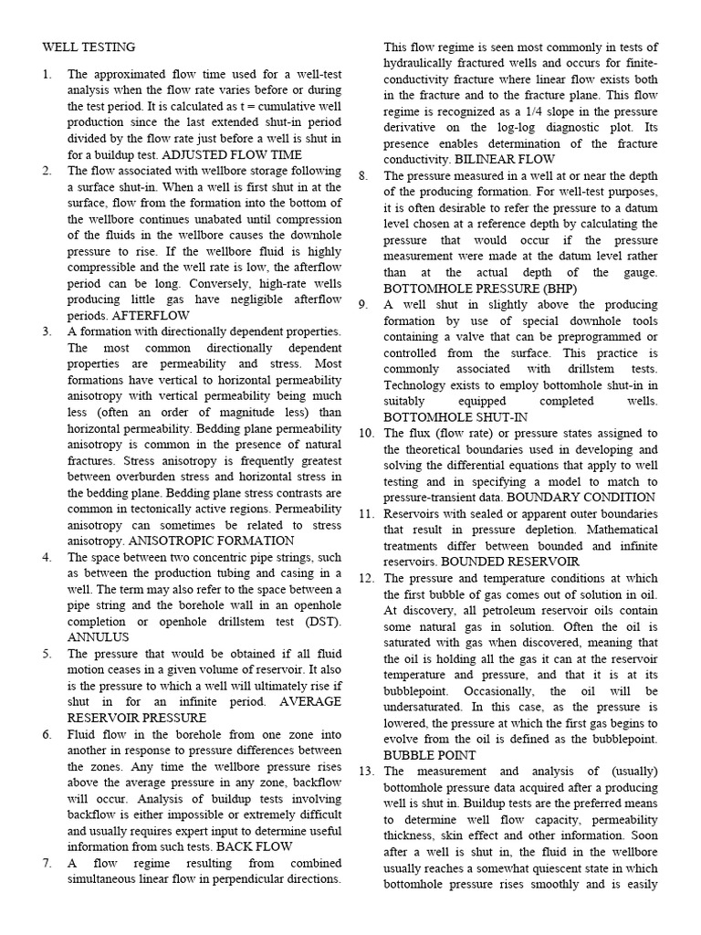 Well Testing | PDF | Petroleum Reservoir | Fluid Dynamics