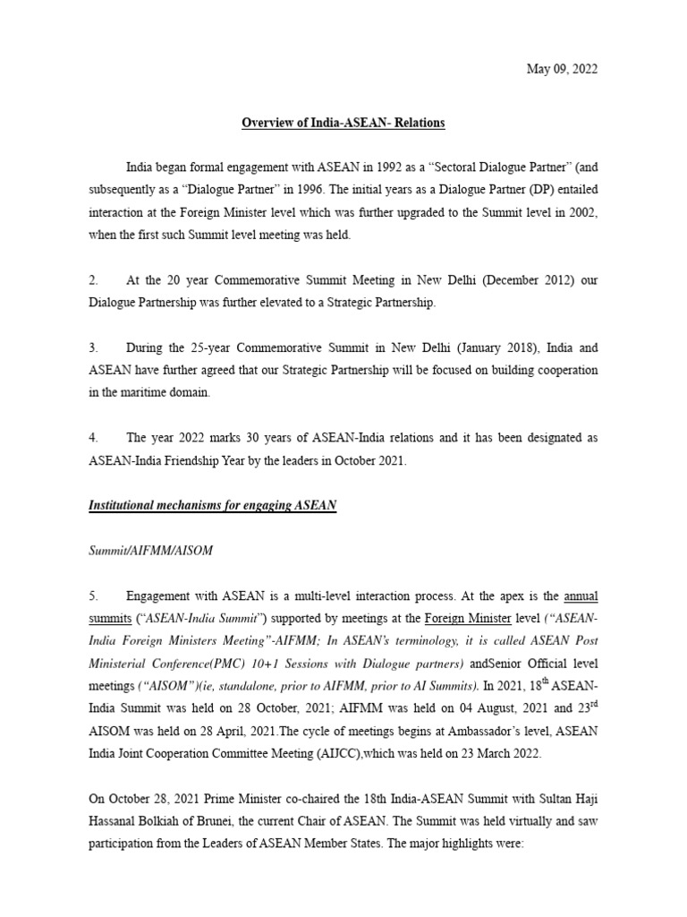 ASEAN India Brief May 2022 | PDF