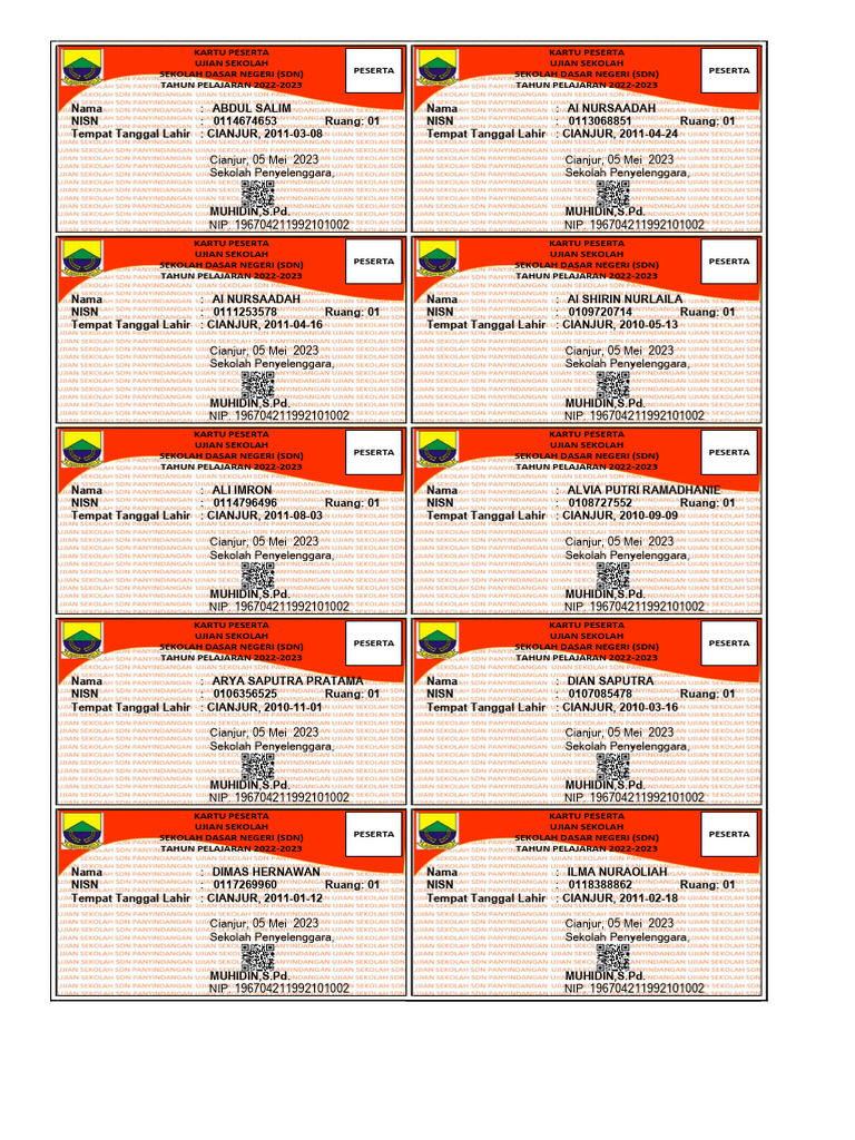 Kartu Peserta Dan Label Meja | PDF