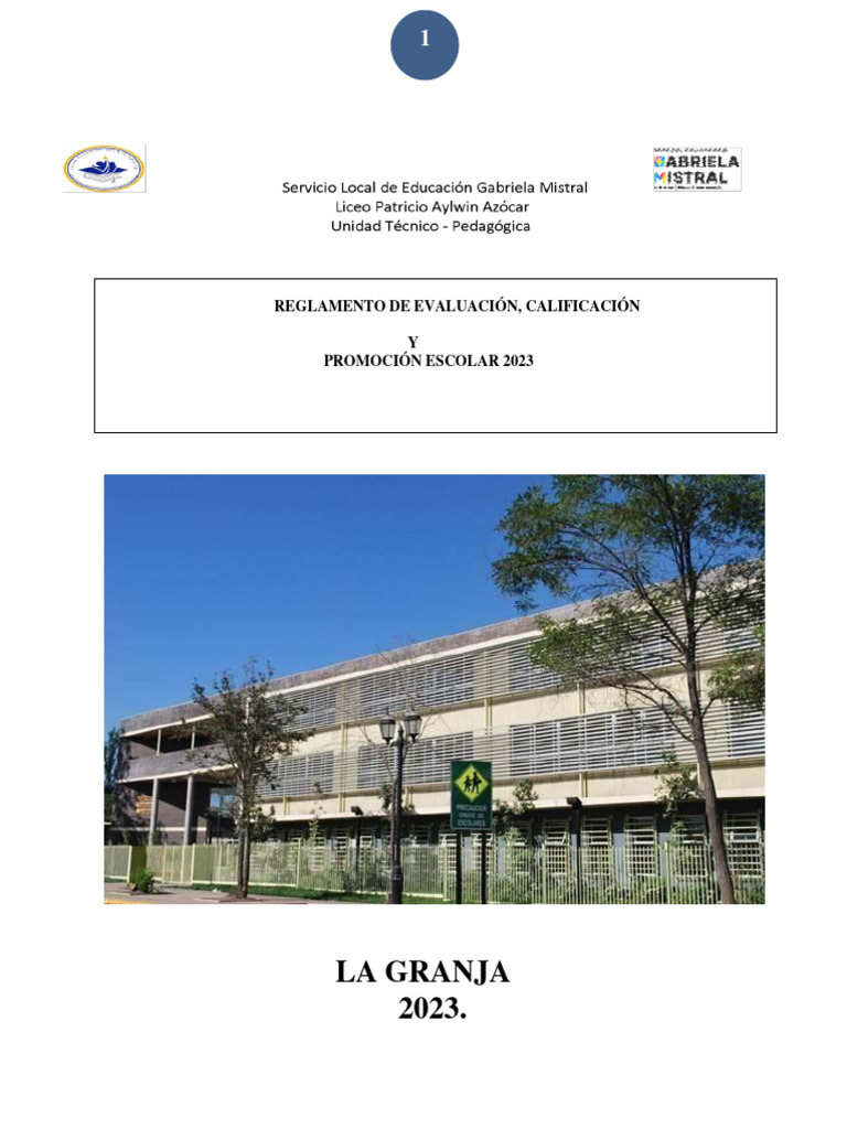 Reglamento de Evaluacion 2023 SIGE | PDF