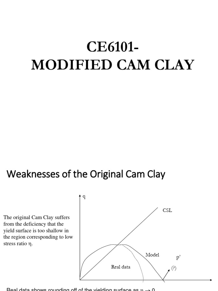 8 - Ce6101 Modified Cam Clay-09082019 | Download Free PDF | Materials Science | Building Engineering