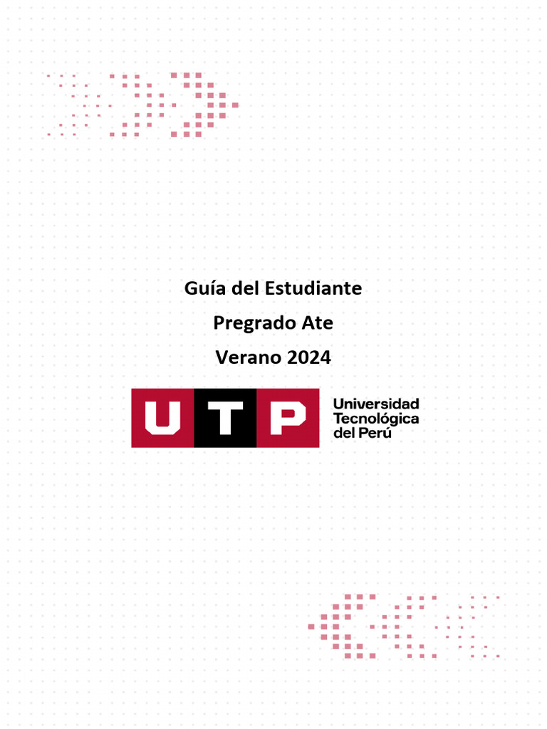 Guia Del Estudiante Utp 2024 - Verano | PDF | Bancos | Bancario