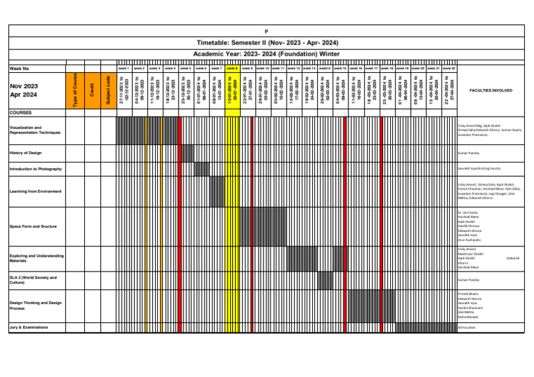 Foundation Timetable Nov '23 - Apr '24 | PDF