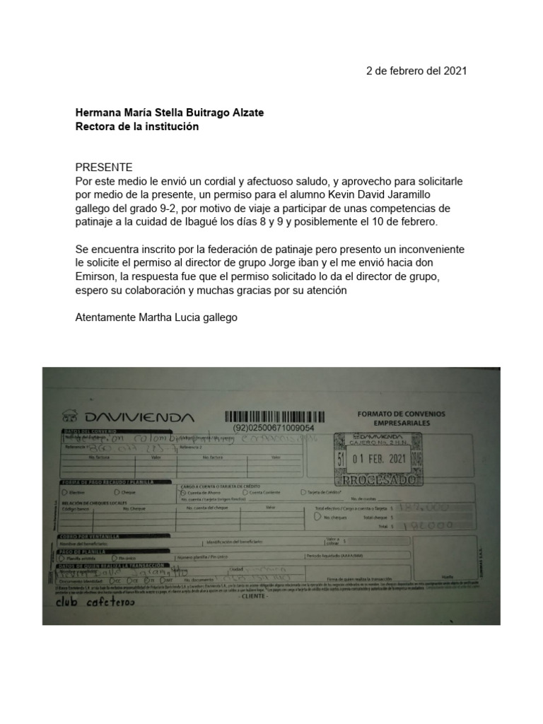 Carta para La Hermana | PDF