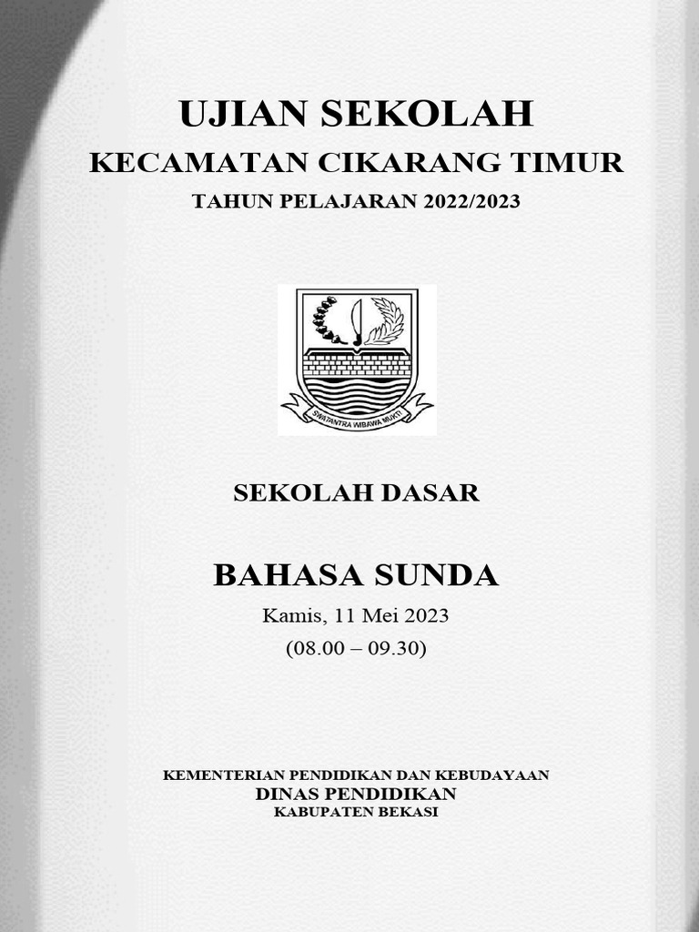 Soal Us - Bahasa Sunda - 2023 | PDF