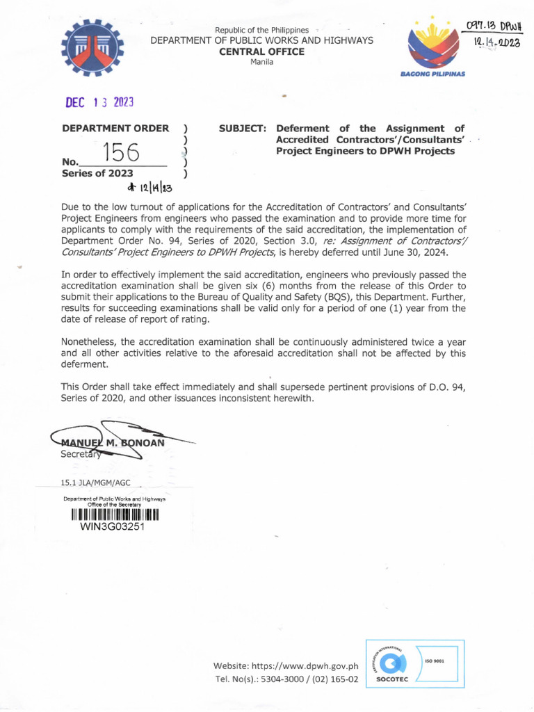 DPWH Contractor Assignment Delay | PDF | Government | Governance