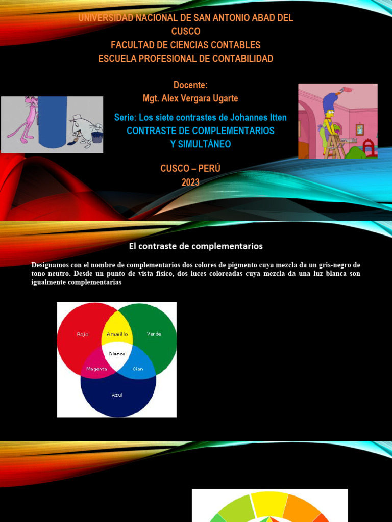 Contraste de Complementarios y Simultaneos | PDF | Color | Rojo