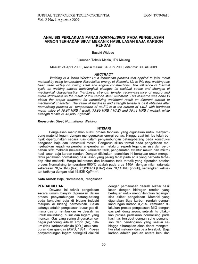 Sifat Mekanik Hasil Las Argon Baja Karbon | PDF | Teknologi & Rekayasa