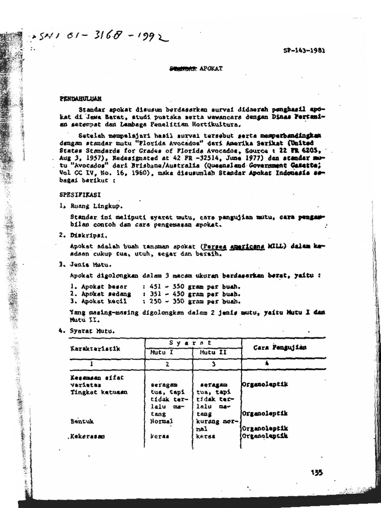 Apokat 25640 - SNI - 01-3168-1992 | PDF