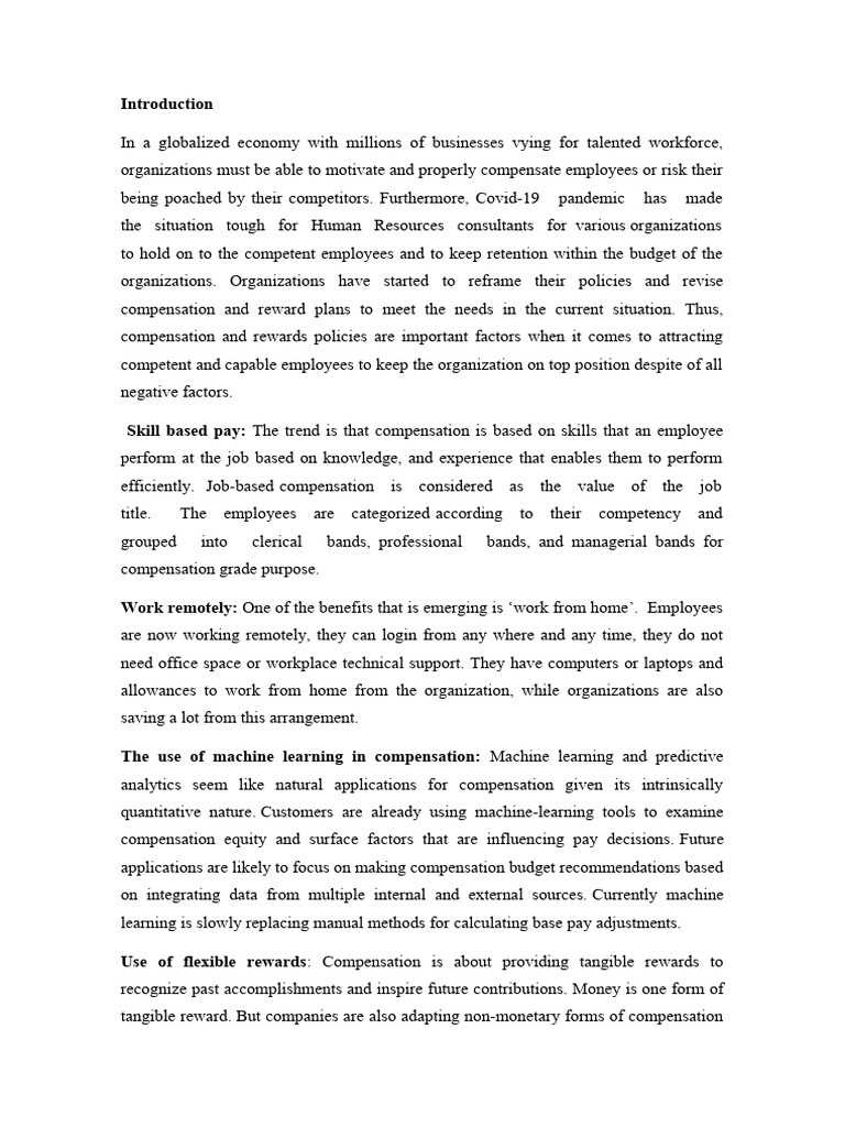 Compensation Pdf Employment Machine Learning