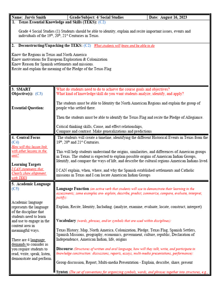 Edtpa Lesson Plan Guide LPG | PDF | Linguistics | Communication