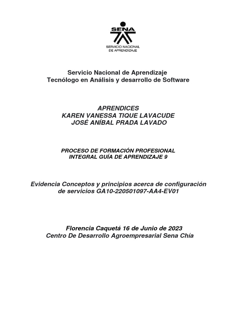 Conceptos y Principios Acerca de Configuración Se Servicios GA10 ...