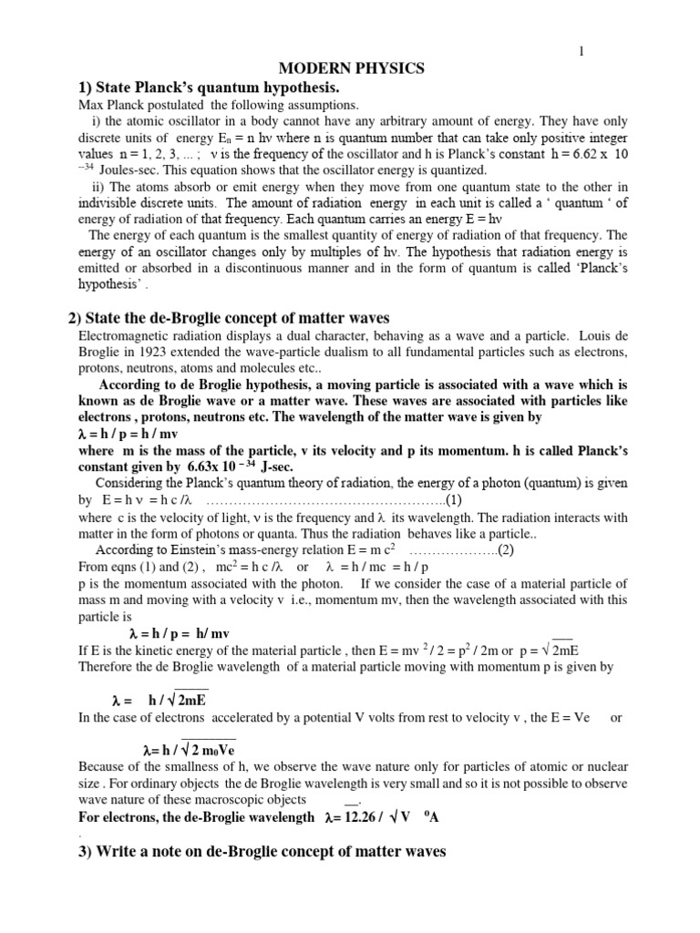 Module 1 Engineering Physics | PDF | Waves | Uncertainty Principle
