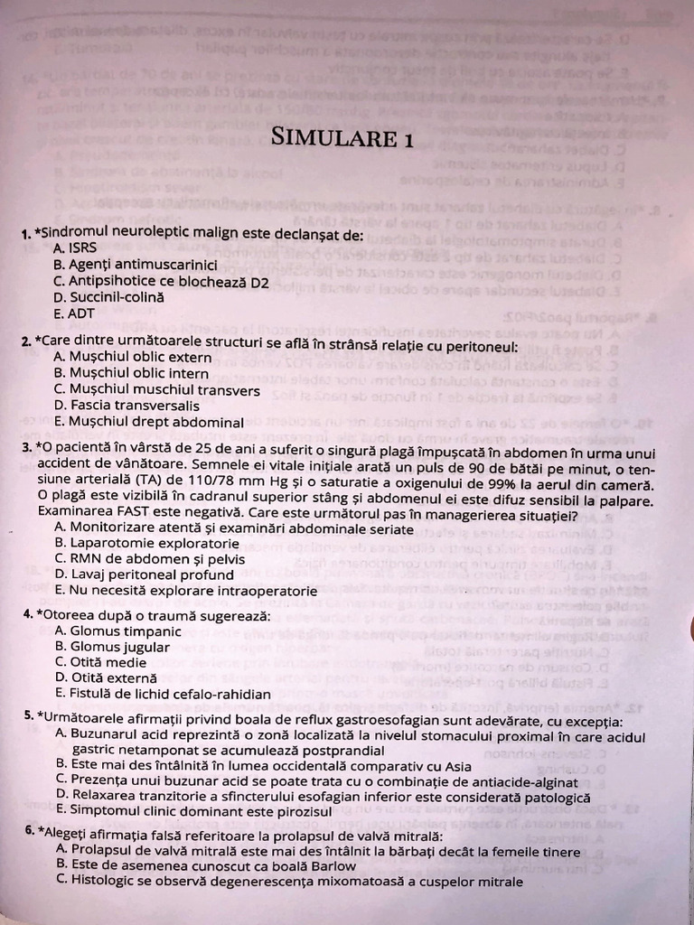 Simulare 1 Rezi | PDF