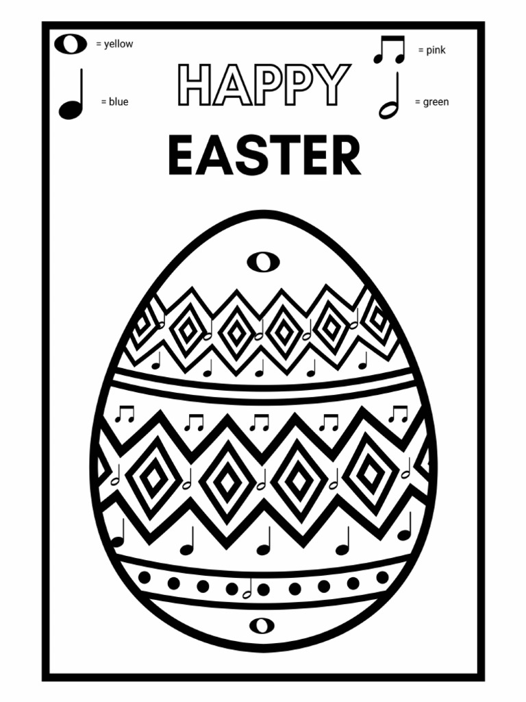 MusicColorbyNumberEasterColoringSheetMusicWorksheetEggColor 1 | PDF