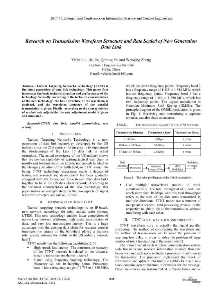 Research On Transmission Waveform Structure and Rate Scaled of New ...