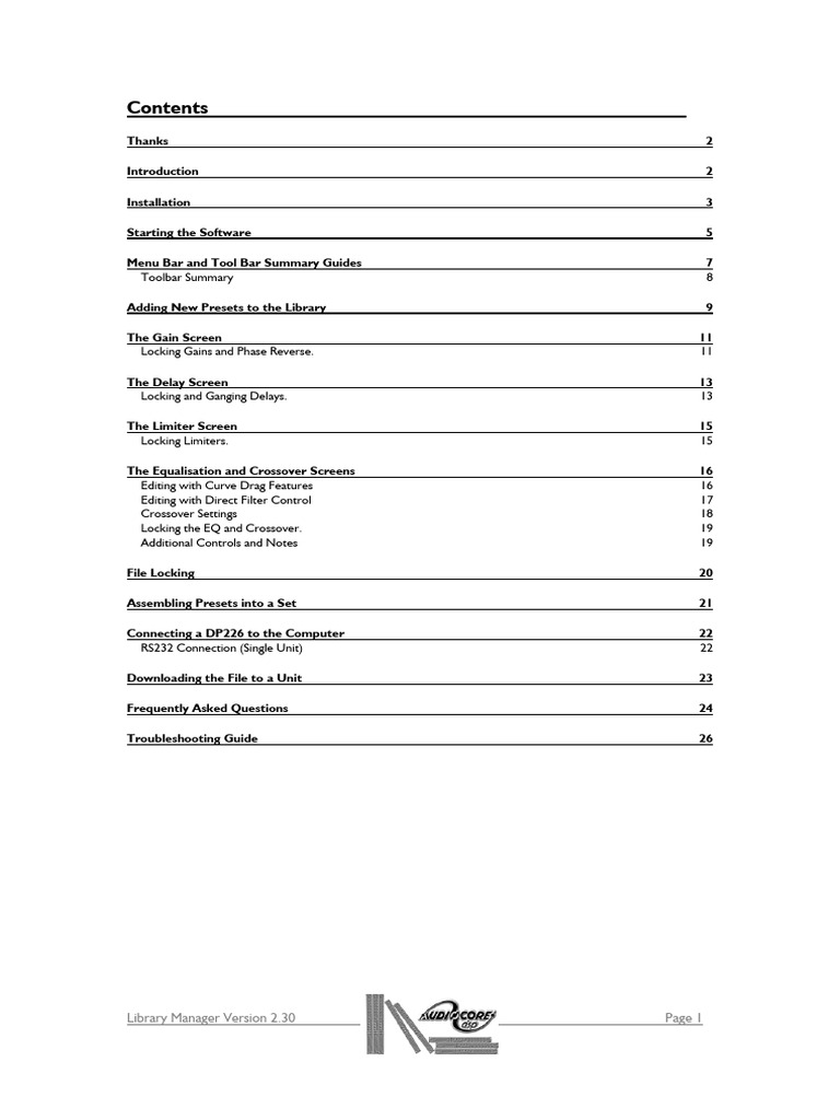 Audio Software Setup Guide | PDF | Equalization (Audio) | Library ...