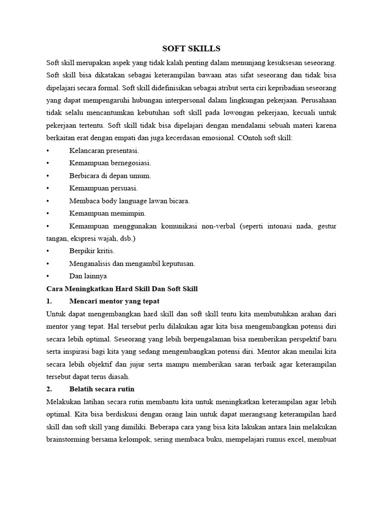 Soft Skills | PDF