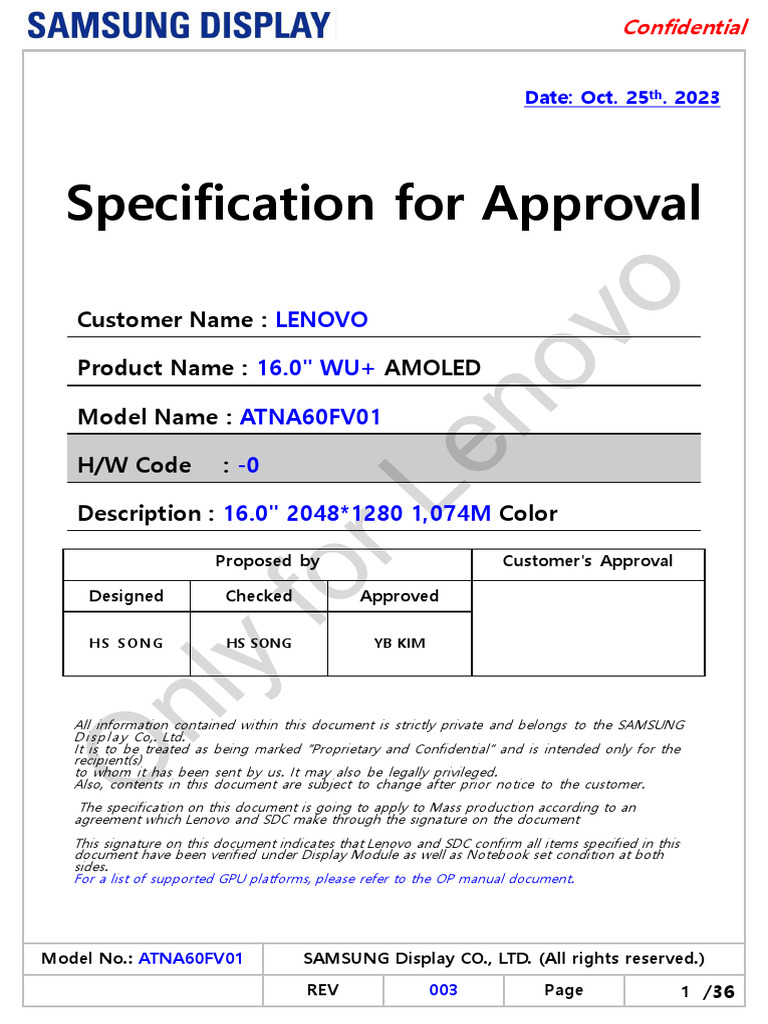 (Pre-Spec) ATNA60FV01 - Lenovo - Specification for Preliminary Approval - 231025 UPDATE - v0.2 ...