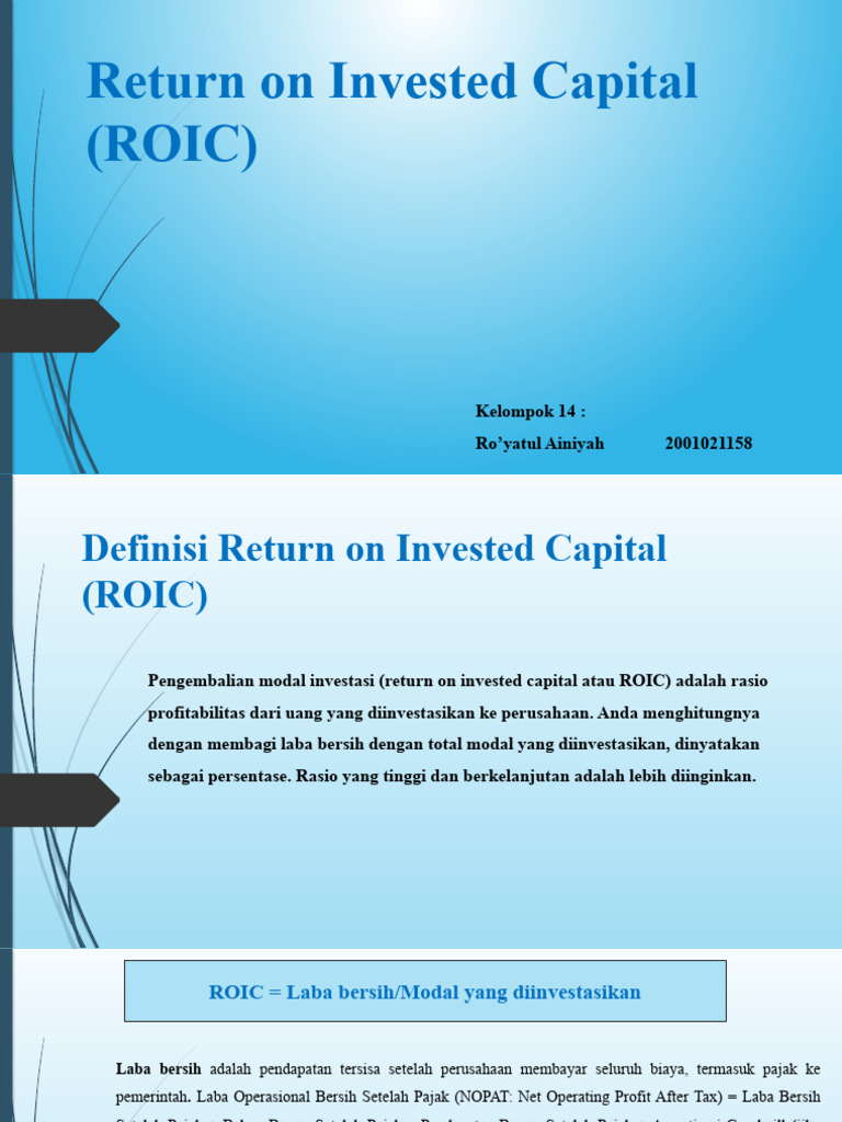 Return On Invested Capital (ROIC) | PDF | Pengelolaan Keuangan & Uang
