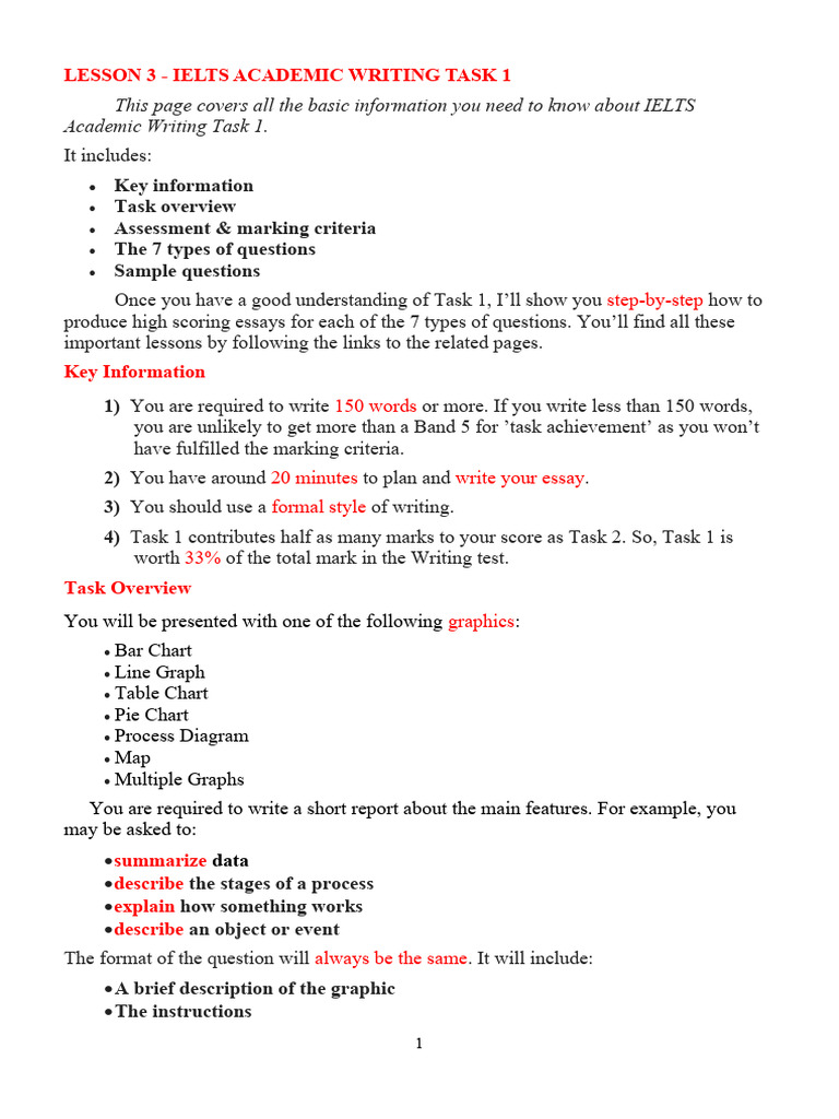 IELTS Writing Task 1 - Table | PDF